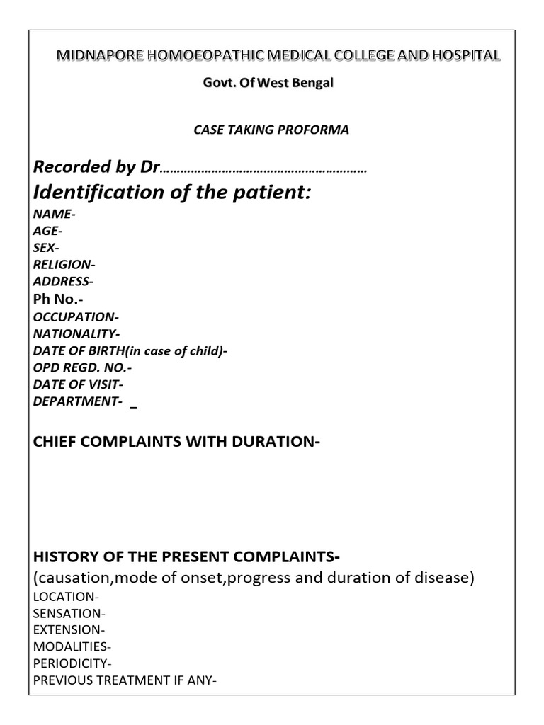 Case Taking Format-2 | PDF | Pregnancy | Physical Examination