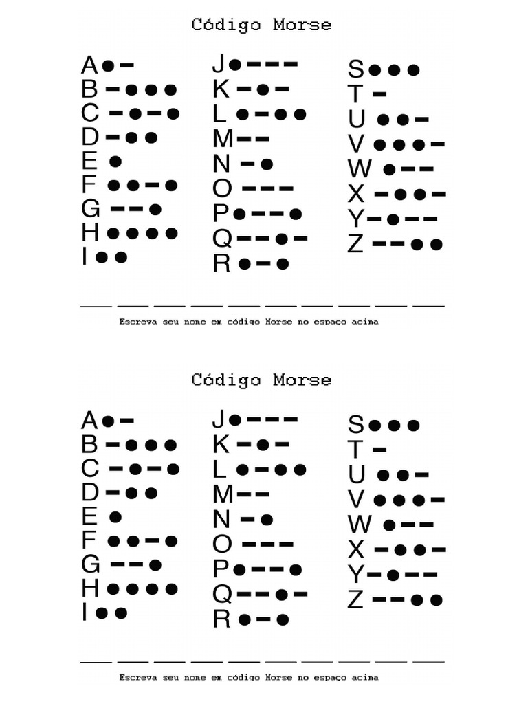 Codigo Morse Alfabeto | PDF