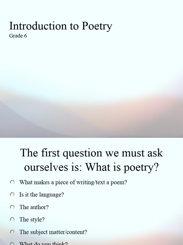 What Is Poetry Intro Lesson | Download Free PDF | Poetry