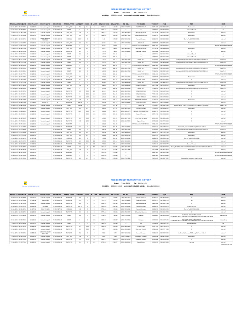 Momo Statement Report | PDF | Payments | Retail Financial Services