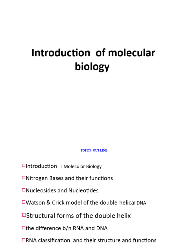 Introduction of Molecular Biolog | PDF | Ribosomal Rna | Rna