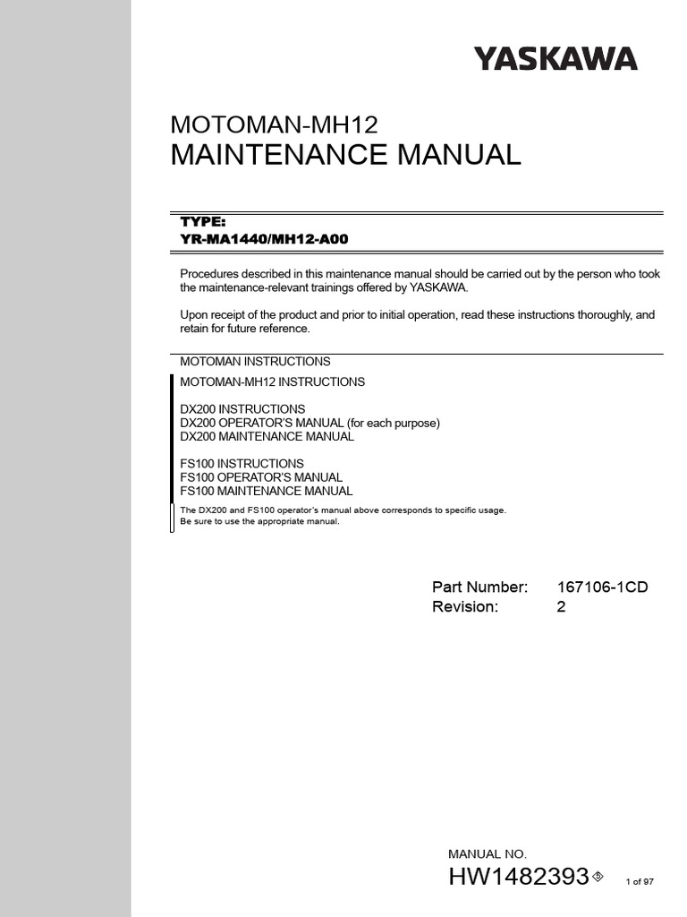 Maintenance Manual: Motoman-Mh12 | PDF | Electrical Connector | Safety