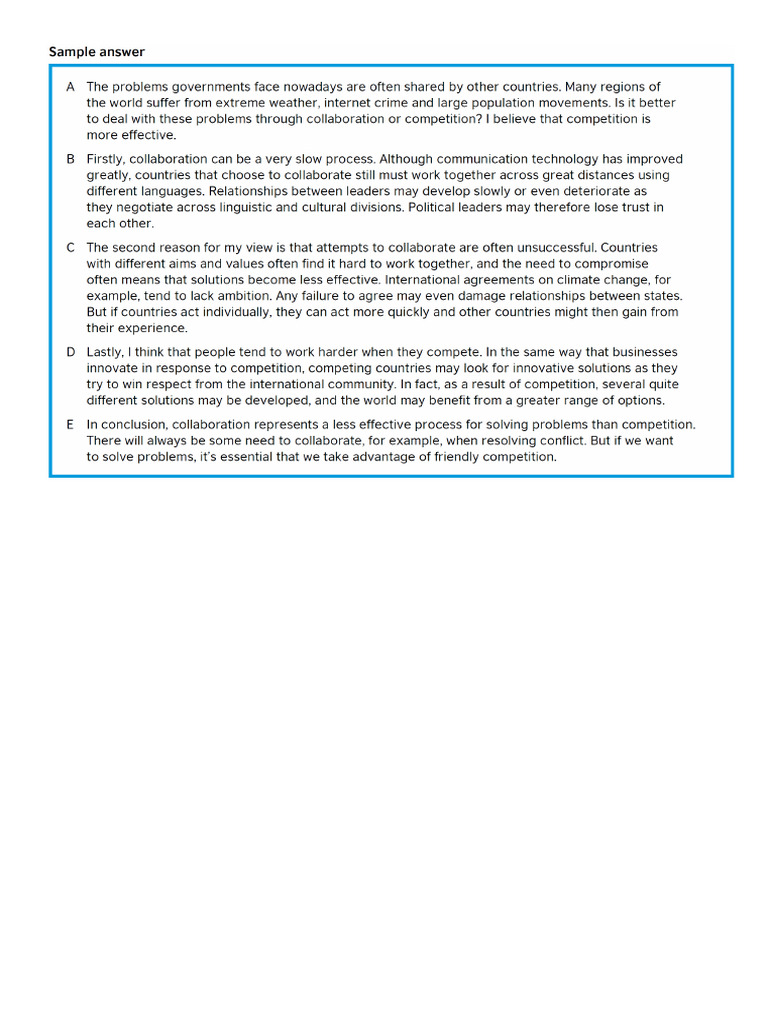 IELTS Writing Task 2 Writing Sample | PDF