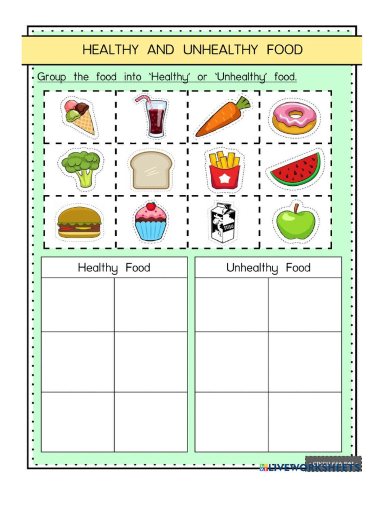Healthy Food Worksheet | PDF