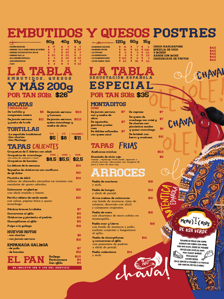 CHAVAL - Menú | PDF