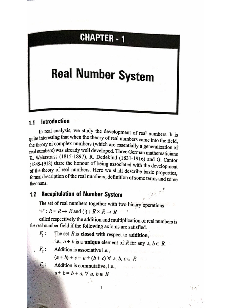Real number system (bsc 2nd semister) | PDF