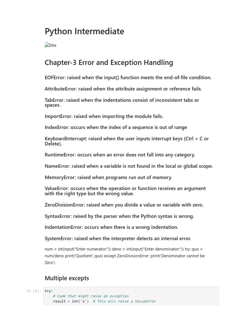 Chapter-3 Error and Exception Handling | PDF | Computing | Software Engineering