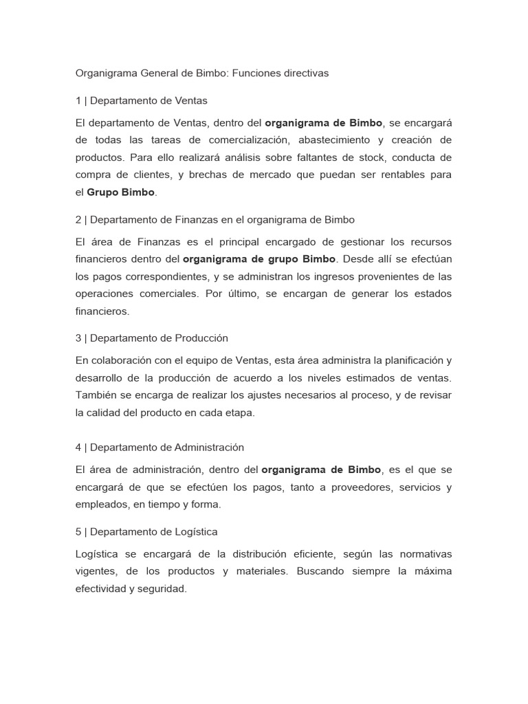 Ejemplo de Bimbo | PDF | Logística | Economias