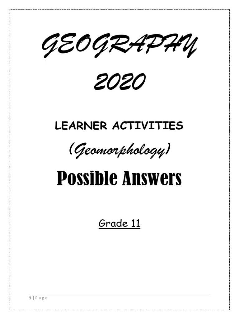 Grade 11 Geomorphology Activities | PDF | Erosion | Igneous Rock
