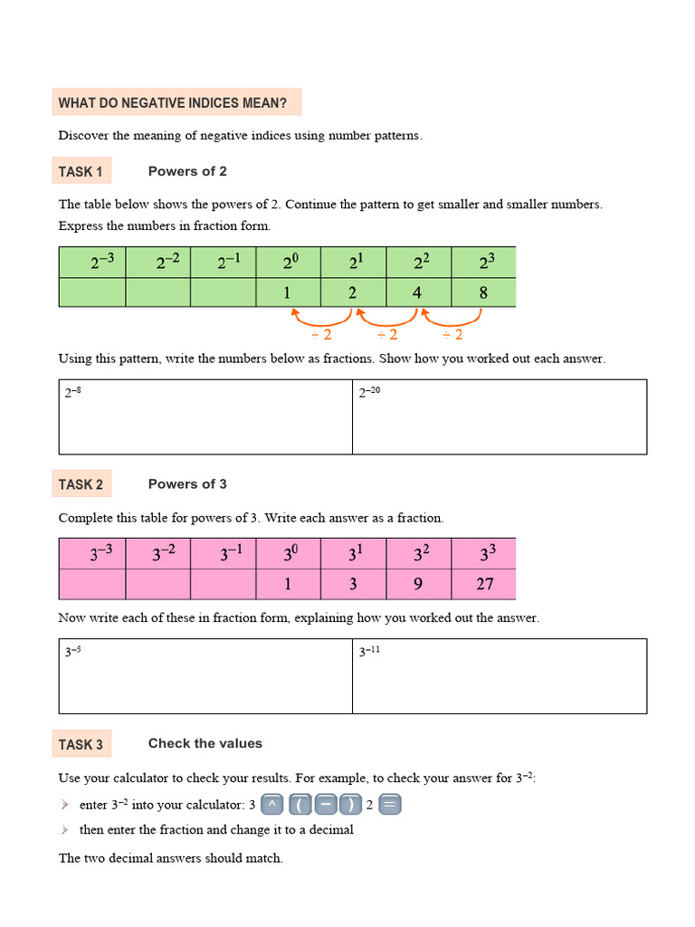 What Do Negative Indices Mean | PDF