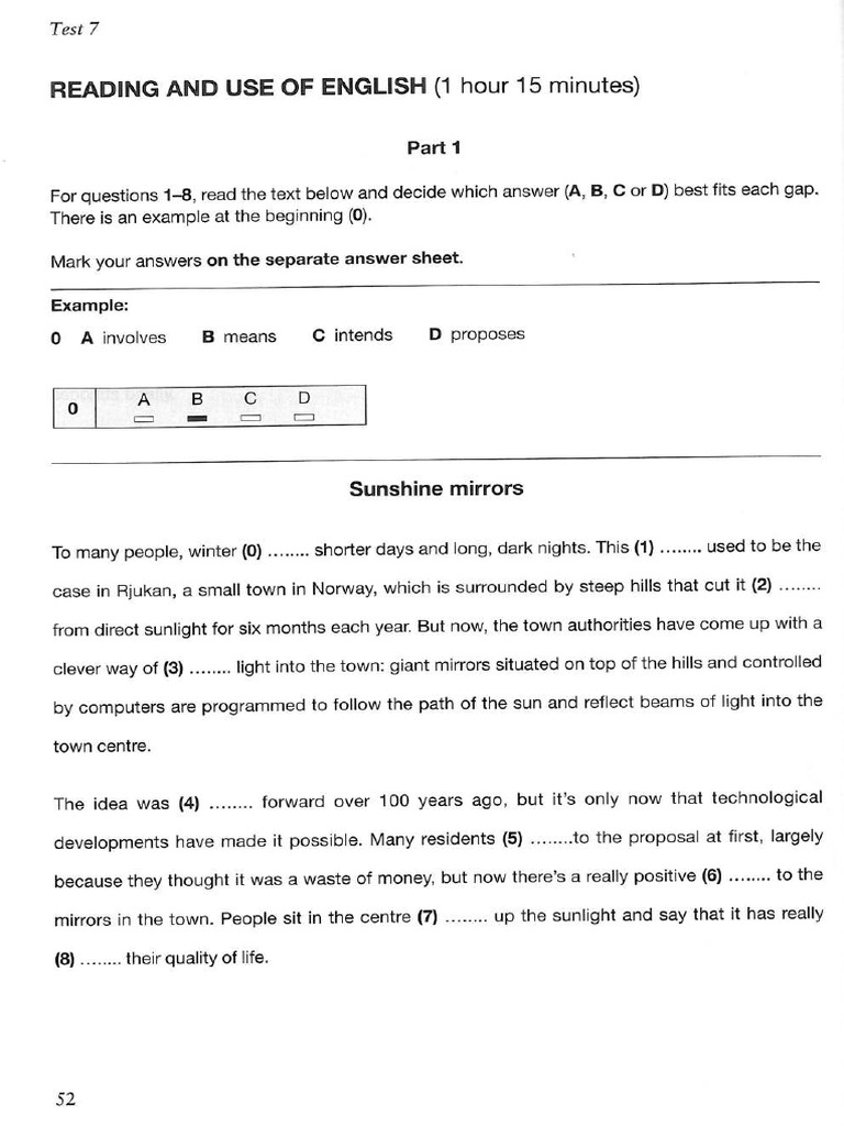 Mock FCE Cambridge | PDF