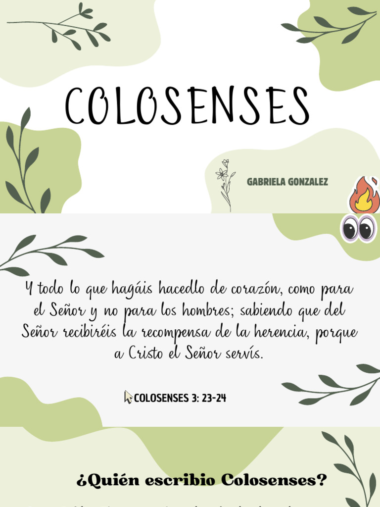 Epístola a los Colosenses: Enseñanzas y Correcciones de Pablo | PDF ...