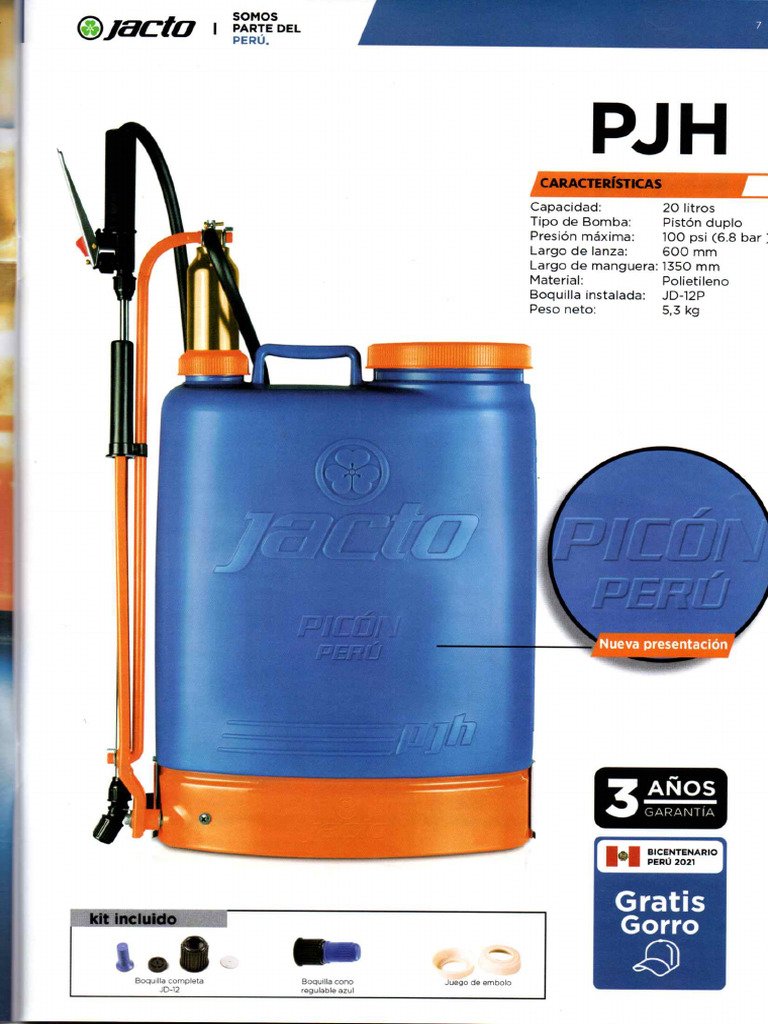 JACTO Sa Partes de Mochila Jacto | PDF