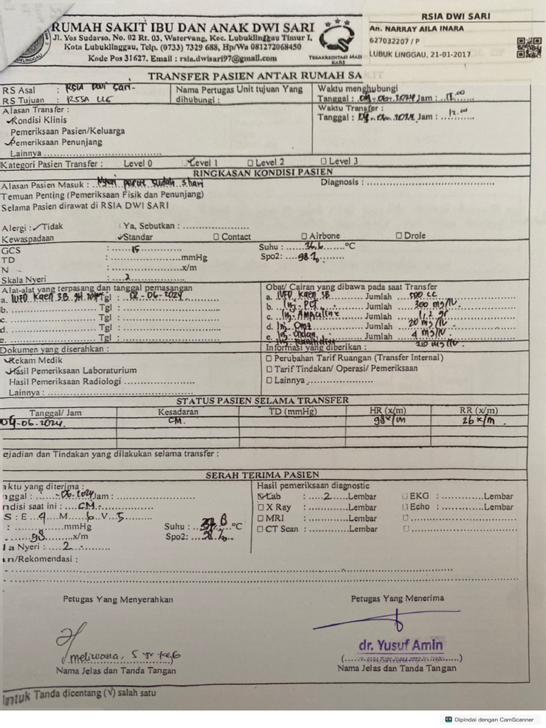 Transfer Pasien Antar Rumah Sakit an Nar | PDF