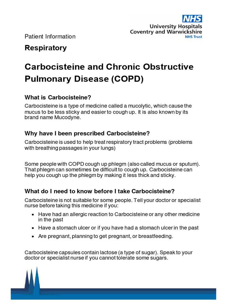 Carbocisteine and Chronic Obstructive Pulmonary Disease (COPD) | PDF ...