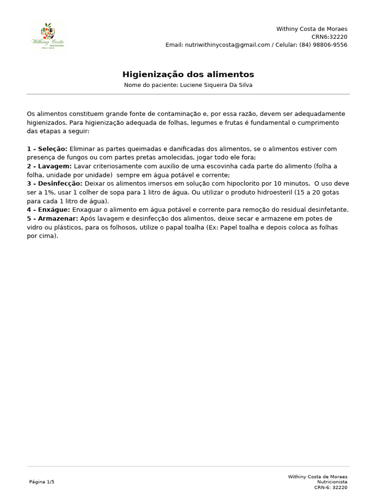 Orientações - Luciene Siqueira Da Silva | PDF | Alimentos | Obesidade