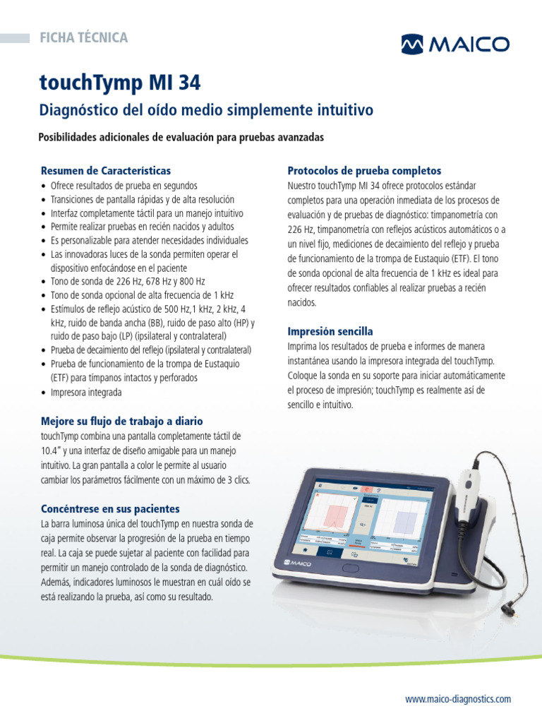 Impedanciometro Maico Mi34 Equilibrium | Descargar gratis PDF | Hertz | Impresora (Computación)
