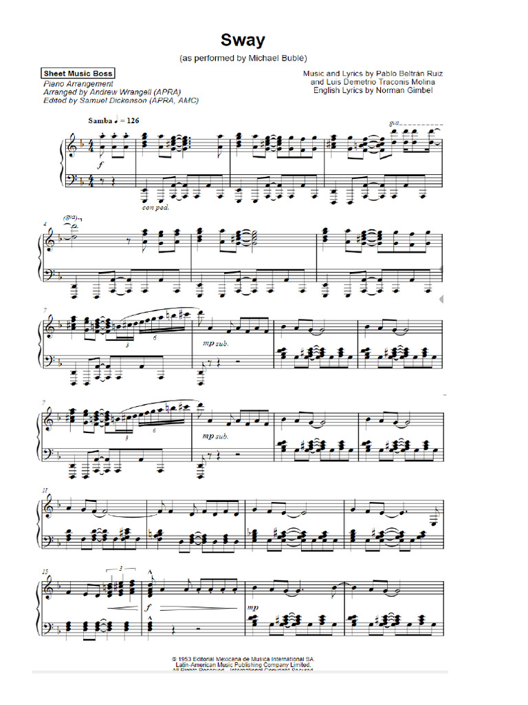 SWAY Partitura | PDF