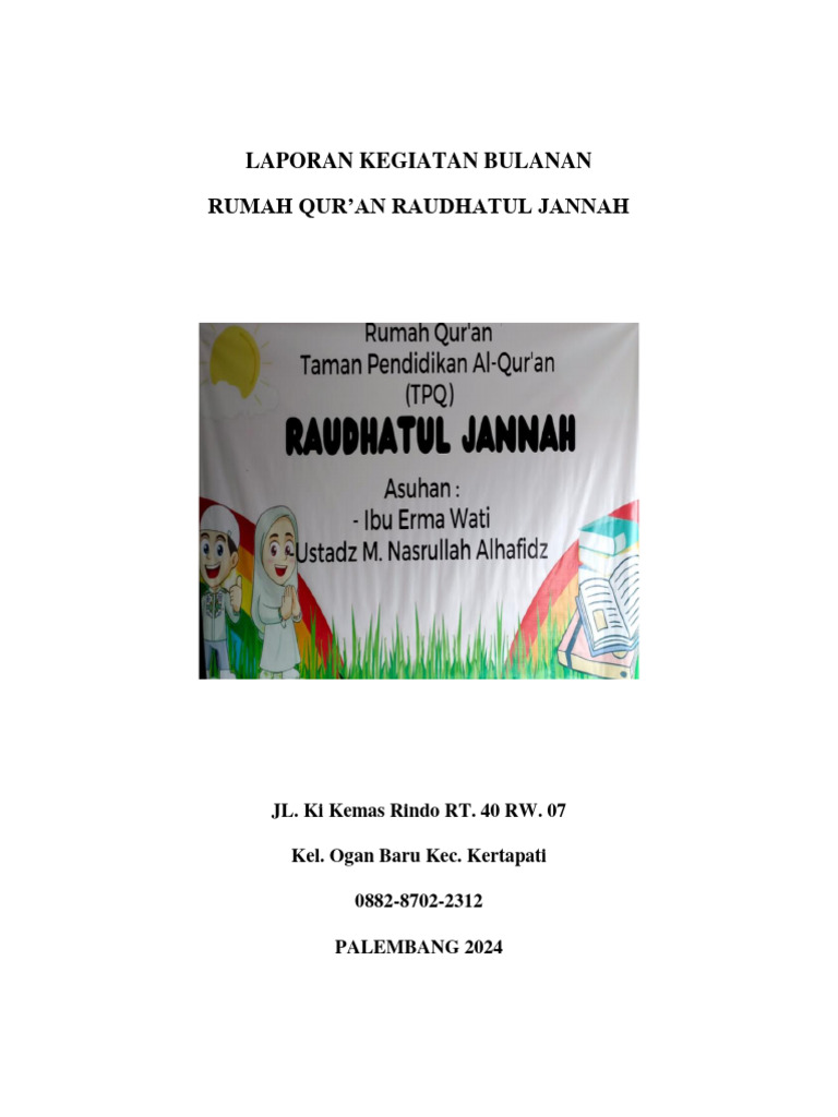 Contoh Laporan Bulanan TPQ | PDF