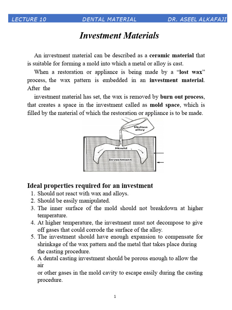Investment Materials | PDF | Silicon Dioxide | Gypsum