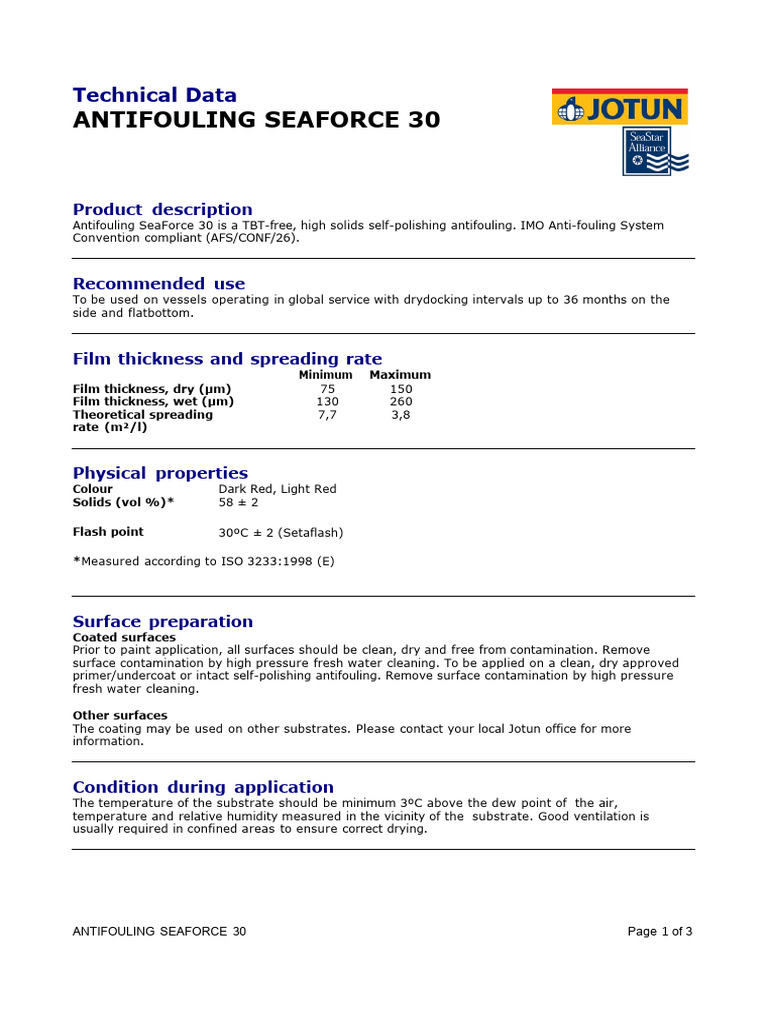TDS - ANTIFOULING SEAFORCE 30 - English - Issued.02.11.2004 | PDF ...