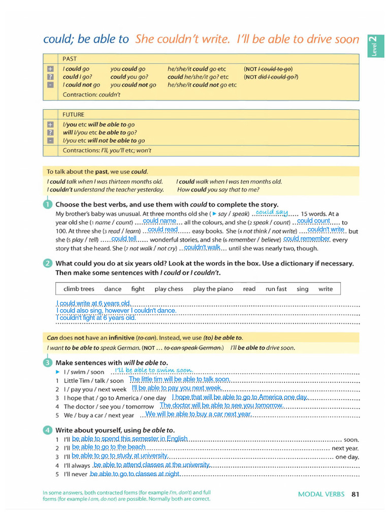 English Ability Expressions Guide | PDF