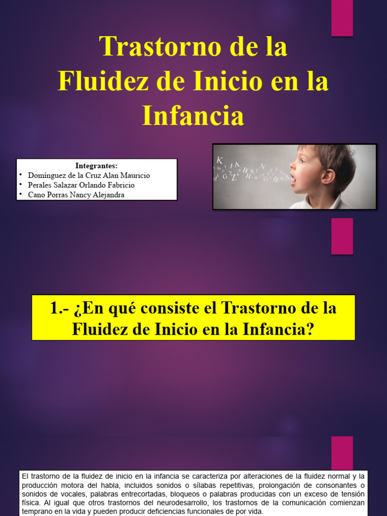 Trastorno de La Fluidez de Inicio en La Infancia - Equipo #2 ...
