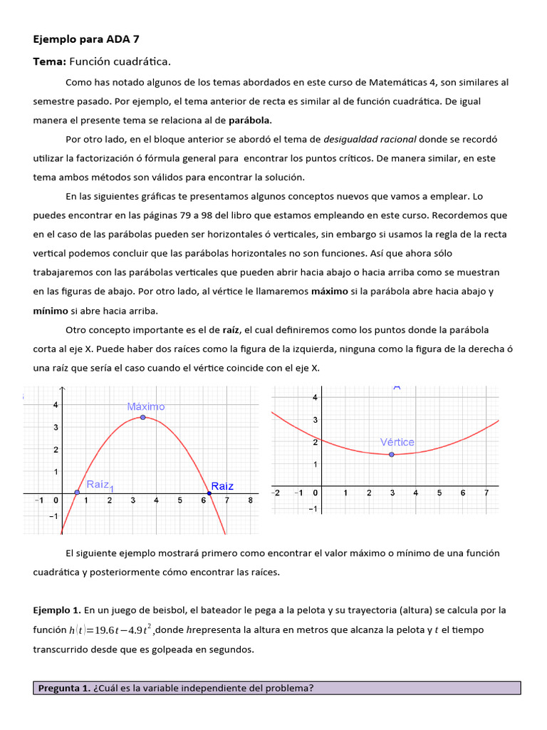 Ejemplos Ada 6 Mat 4 CMD 2020 | PDF | Variable (Matemáticas ...