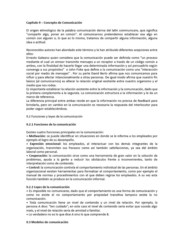Comunicacion_-_Capitulo_9_Libro | Descargar gratis PDF | Comunicación | Comunicación no verbal