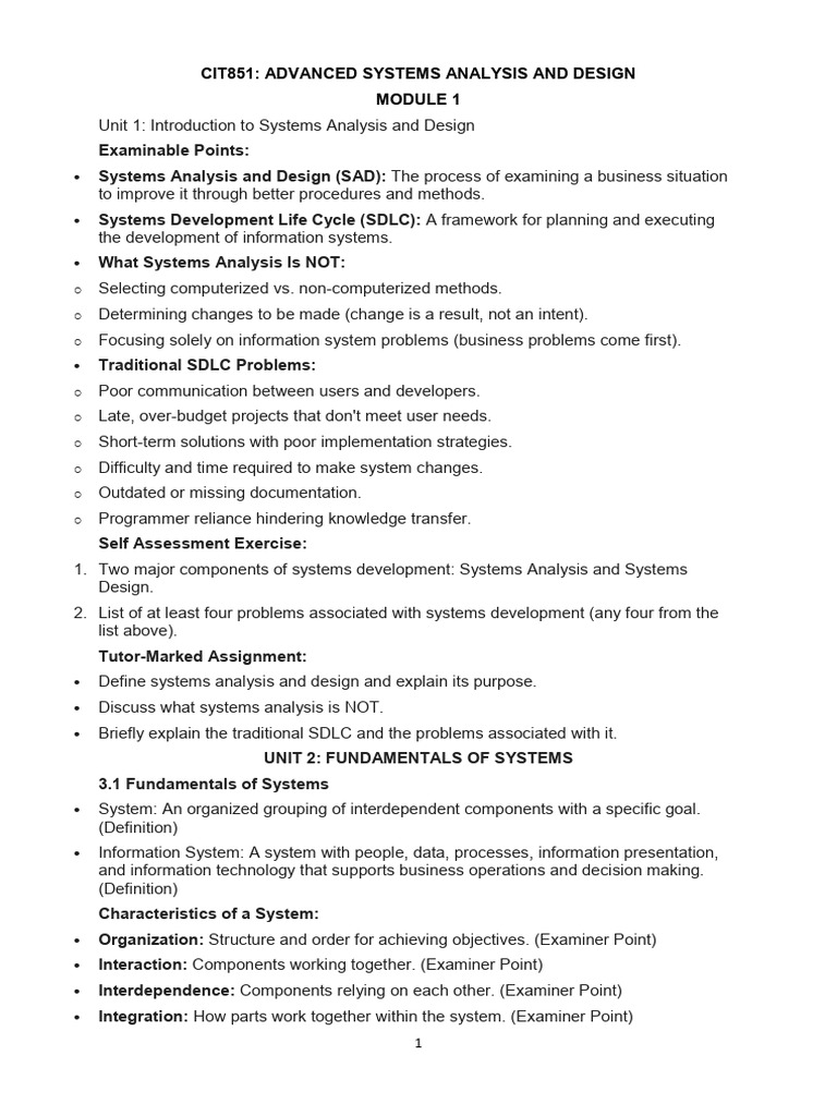 Cit851 System Analysis | PDF | Software Development Process | Databases
