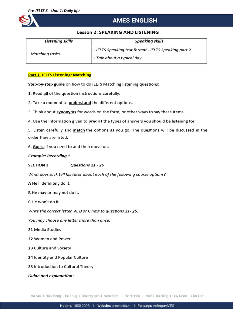 02. Learning Guide U1 Lesson 2 | PDF | International English Language ...