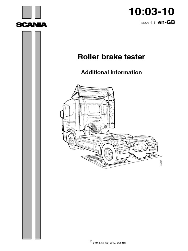 SCANIA Roller Brake Tester | PDF | Brake | Semi Trailer Truck