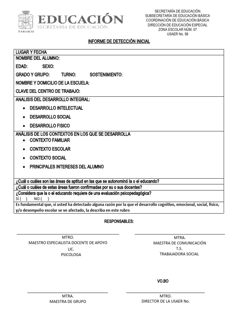 FORMATO INFORME DE DETECCION INICIAL Y PLAN AS..de acuerdo norma ... FORMATO INFORME DE DETECCION INICIAL Y PLAN AS..de acuerdo norma ...