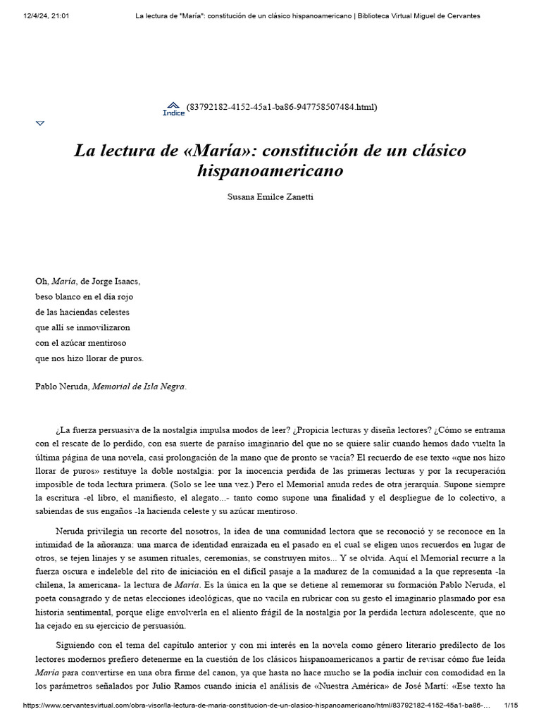 La lectura de _María__ constitución de un clásico hispanoamericano ...