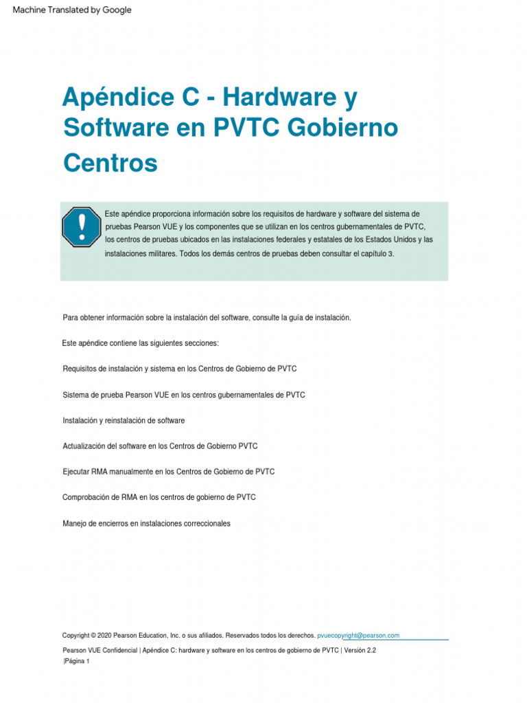 PVTC Appendix C - Hardware and Software at PVTC Government Centers ... PVTC Appendix C - Hardware and Software at PVTC Government Centers ...