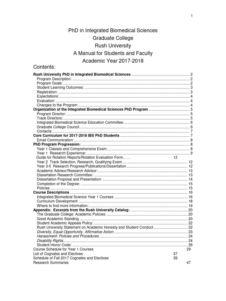 GC Integrated Biomedical Sciences PHD Program Student Handbook 2017 ...