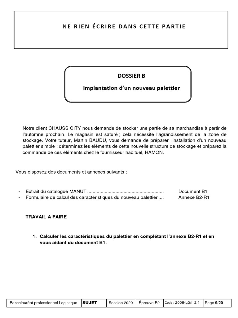 Installation d'un palettier simple | PDF