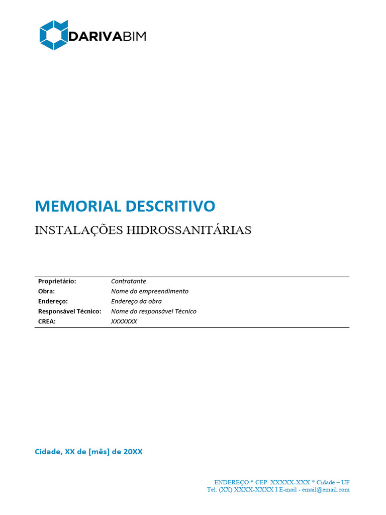 Exemplo de Memorial Descritivo para Hidro | PDF | Viga | Engenharia Civil