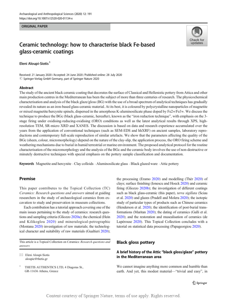 Ceramic Technology How To Characterise Black Fe-Ba | PDF | Pottery ...