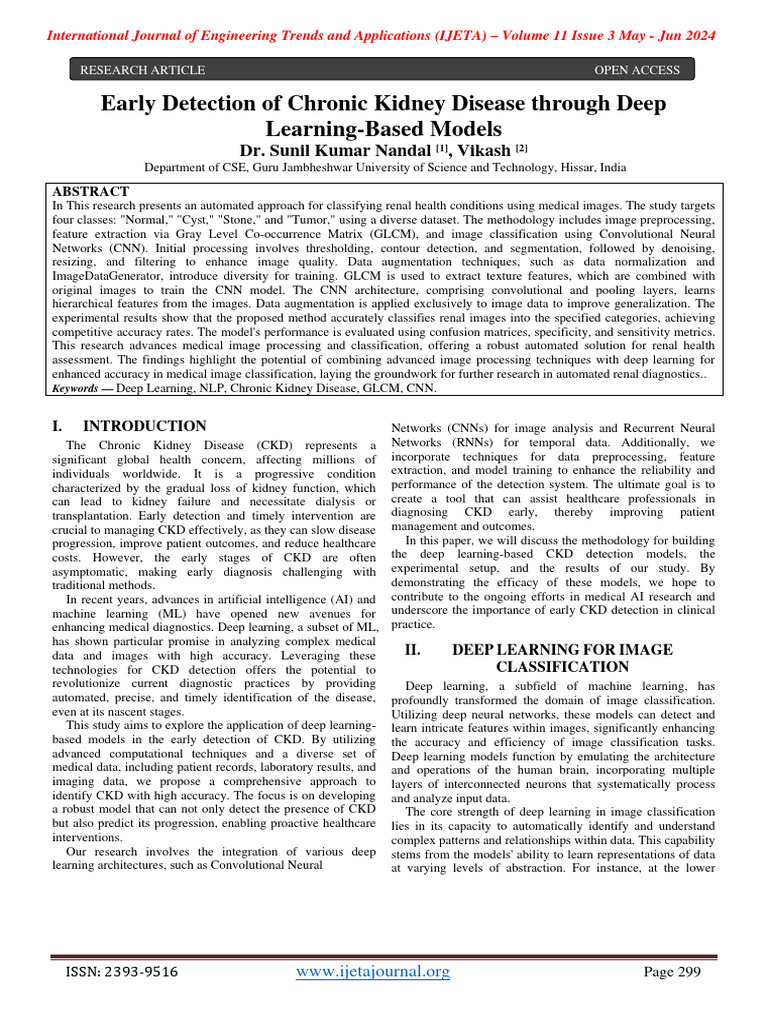 Deep Learning for Early CKD Detection | PDF | Deep Learning | Machine ...