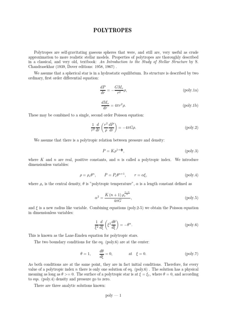 Polytrop | PDF | Differential Equations | Classical Mechanics