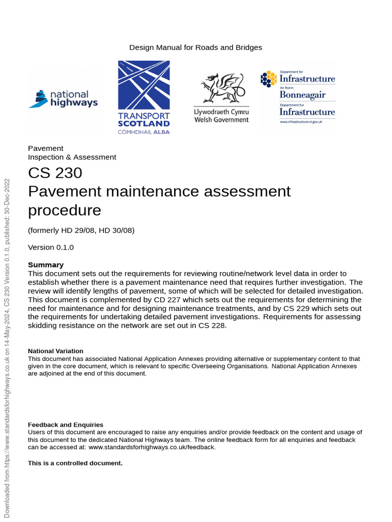 CS 230 Pavement Maintenance Assessment Procedure-Web For Pub | PDF ...