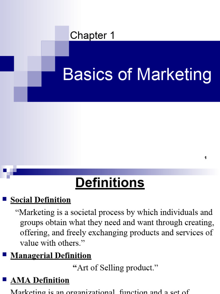 1.Basics of Marketing | PDF | Marketing | Market (Economics)