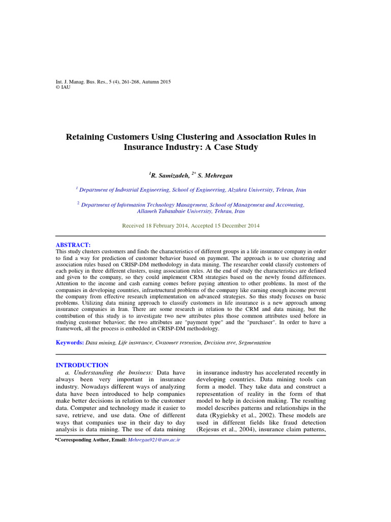 Retaining_Customers_Using_Clustering_and | Download Free PDF | Customer Relationship Management ...