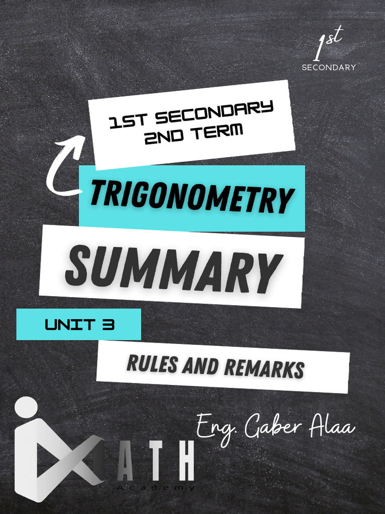 Summary Trigonometry | PDF | Area | Triangle