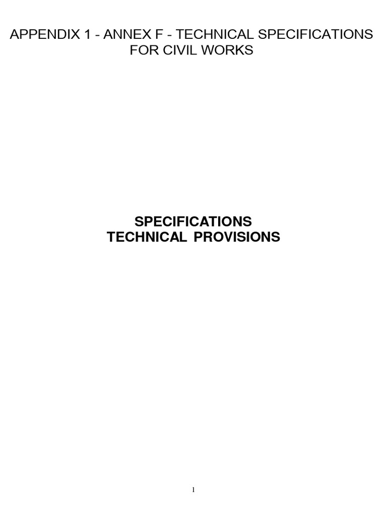 Appendix 1 - Annex F - Technical Specifications Civil Works | PDF | Construction Aggregate ...