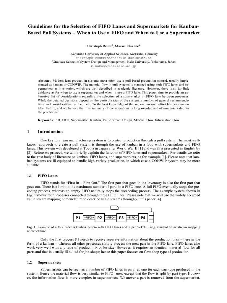 FIFO vs Supermarket in Kanban Systems | PDF | Inventory | Lean ...
