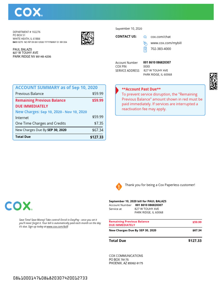 Cox 2019 | Download Free PDF | Fee | Cheque