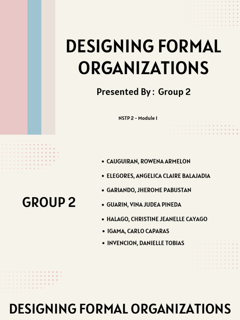 NSTP 2_GROUP 2 - Designing Formal Organizations | PDF | Leadership ...