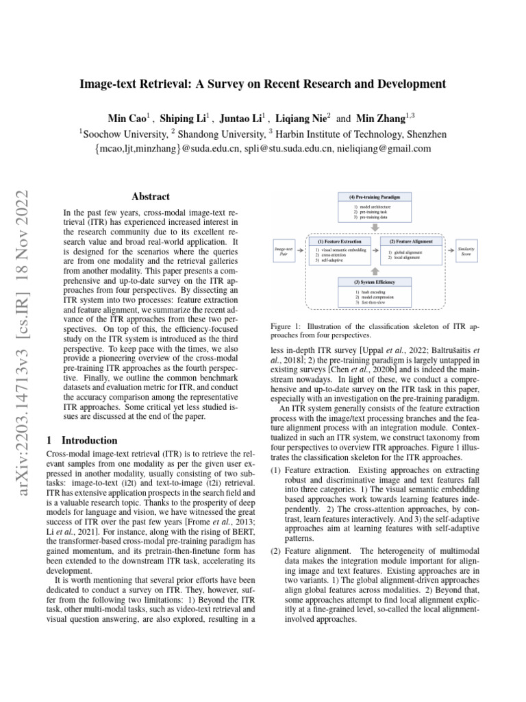 Image-Text Retrieval: A Survey On Recent Research and Development | PDF | Cognition | Cognitive ...